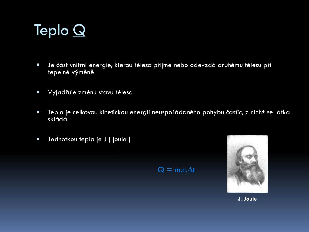 PPT - -14- Vnitřní energie, práce a teplo, 1. td . Zákon Jan Klíma ...