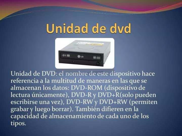 PPT - Unidad de dvd PowerPoint Presentation, free download - ID:6539276