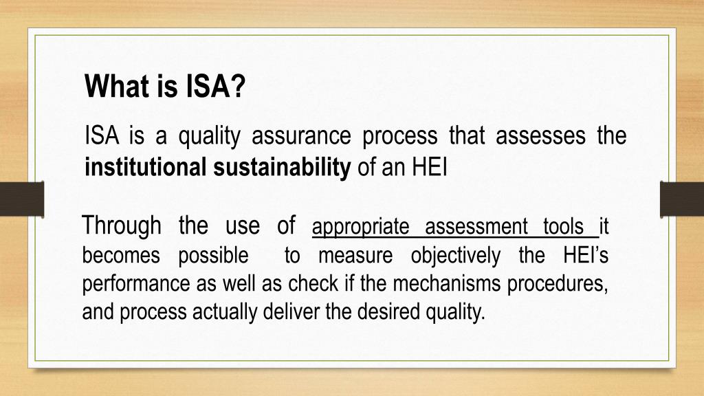 PPT - Institutional Sustainability Assessment (ISA) PowerPoint ...
