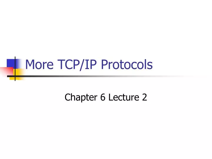 PPT - More TCP/IP Protocols PowerPoint Presentation, free download - ID ...