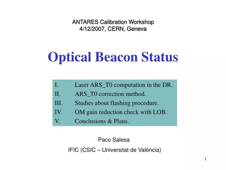 PPT - Optical Beacon Status PowerPoint Presentation, free download - ID ...