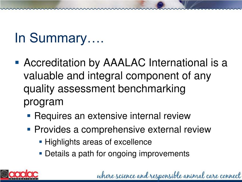 PPT - International Benchmarking: AAALAC International Accreditation ...