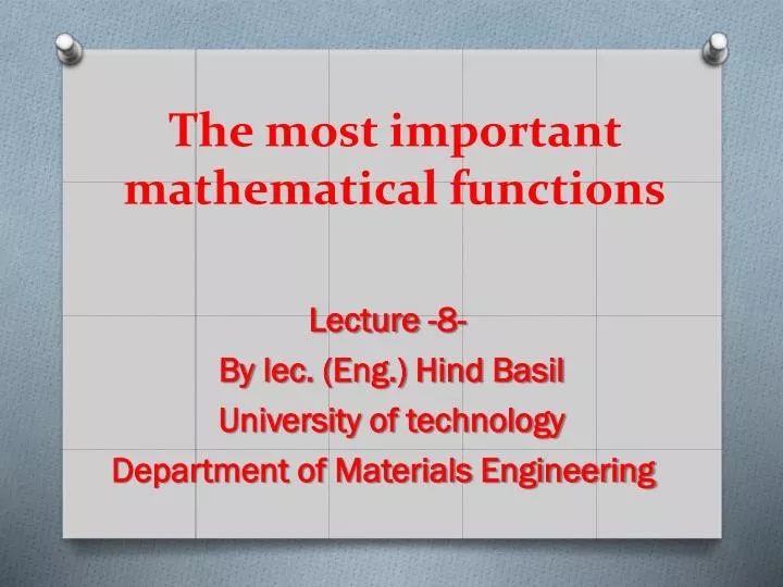 PPT - The most important mathematical functions PowerPoint Presentation ...