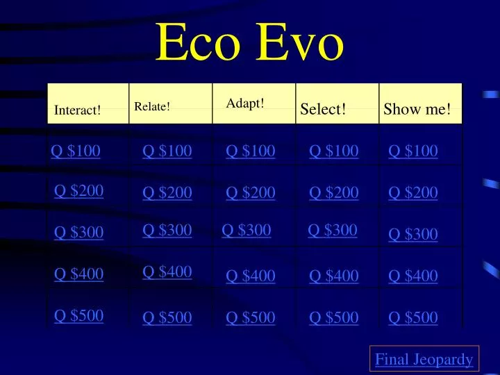 PPT - Eco Evo PowerPoint Presentation, free download - ID:6542022