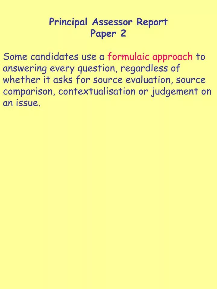 PPT - Principal Assessor Report Paper 2 PowerPoint Presentation, free ...
