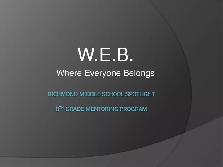 PPT - Richmond Middle School Spotlight 8 th Grade Mentoring Program ...