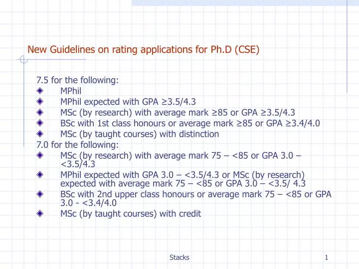 PPT - New Guidelines on rating applications for Ph.D (CSE) PowerPoint ...