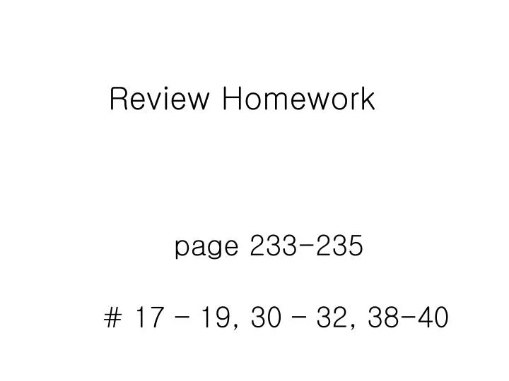 PPT - Review Homework PowerPoint Presentation, free download - ID:6544880