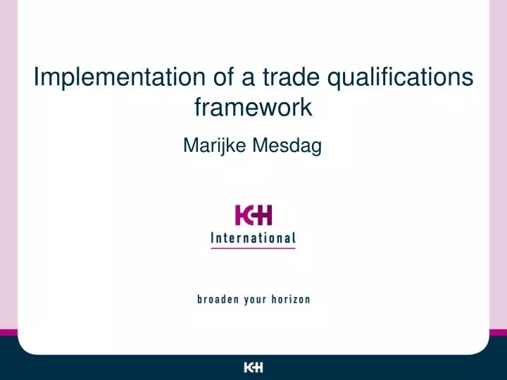 PPT - Implementation of a trade qualifications framework PowerPoint ...