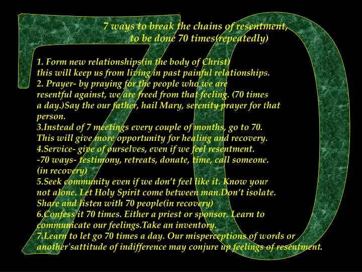 PPT - 7 ways to break the chains of resentment, PowerPoint Presentation ...