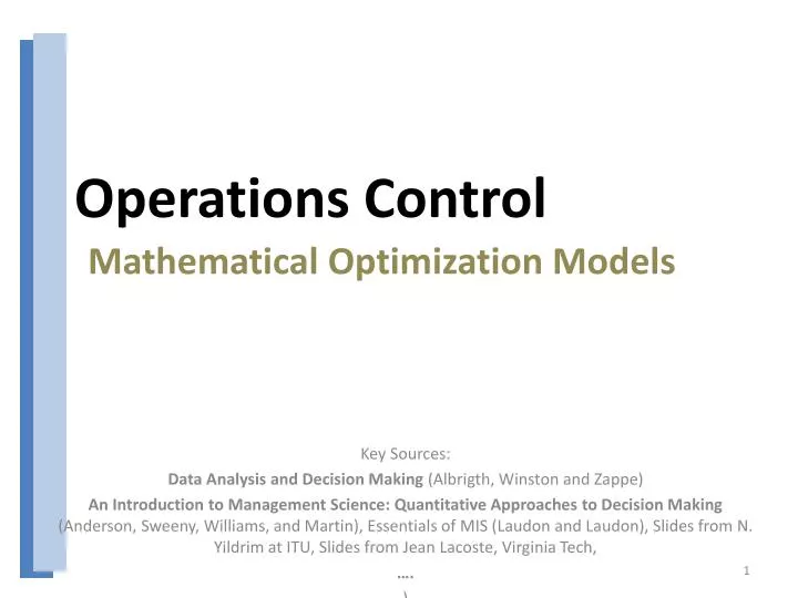 PPT - Operations Control PowerPoint Presentation, free download - ID ...