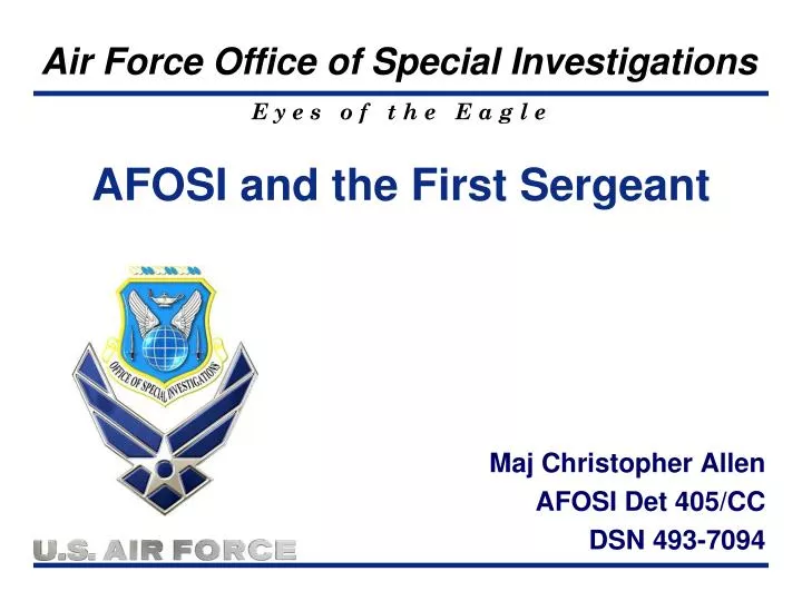 PPT - AFOSI and the First Sergeant PowerPoint Presentation, free ...