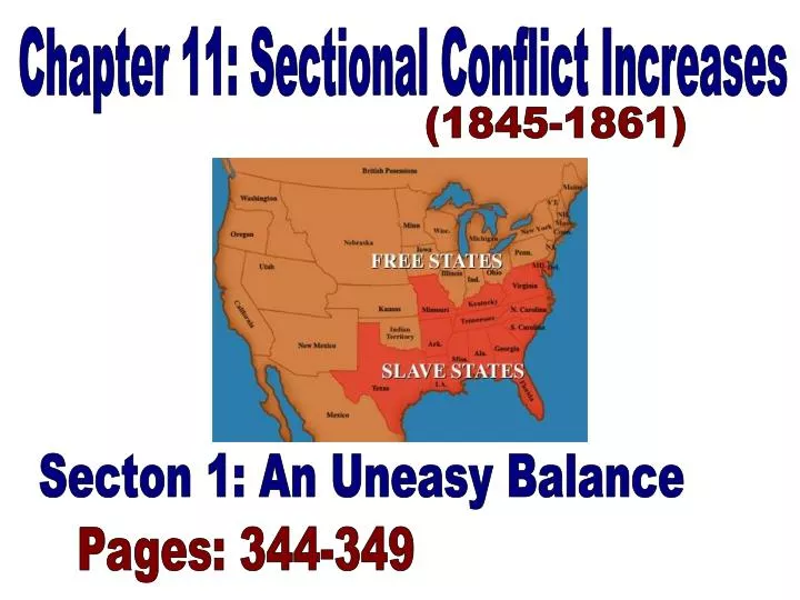 PPT - Chapter 11: Sectional Conflict Increases PowerPoint Presentation ...