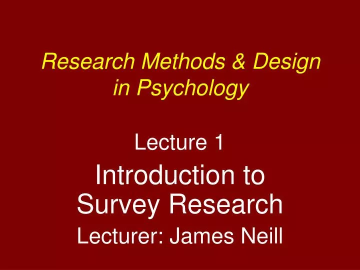 PPT - Research Methods & Design in Psychology PowerPoint Presentation ...