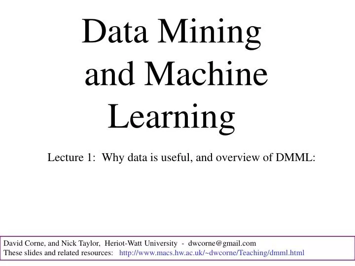 PPT - Data Mining and Machine Learning PowerPoint Presentation, free ...