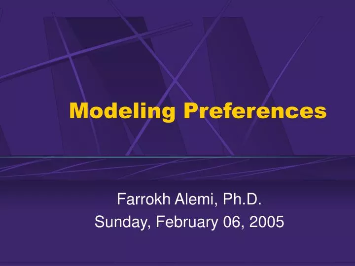 PPT - Modeling Preferences PowerPoint Presentation, free download - ID ...