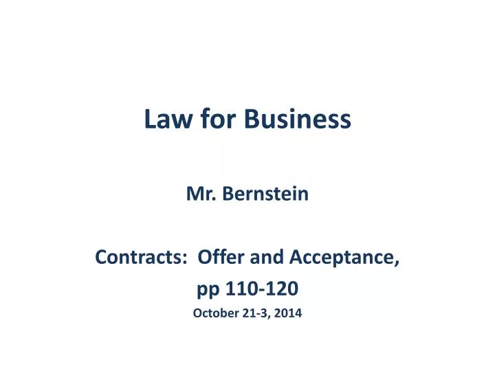 PPT - Law for Business PowerPoint Presentation, free download - ID:6549604
