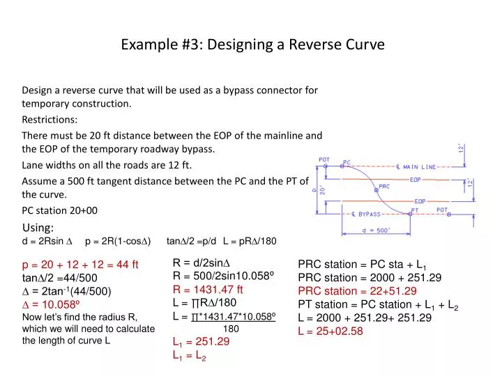 PPT - Example #3: Designing a Reverse Curve PowerPoint Presentation, free download - ID:6550827