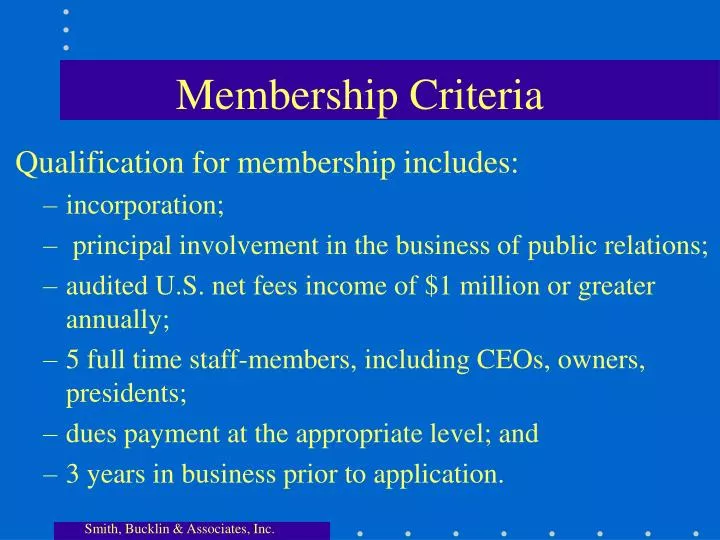 PPT - Membership Criteria PowerPoint Presentation, free download - ID ...