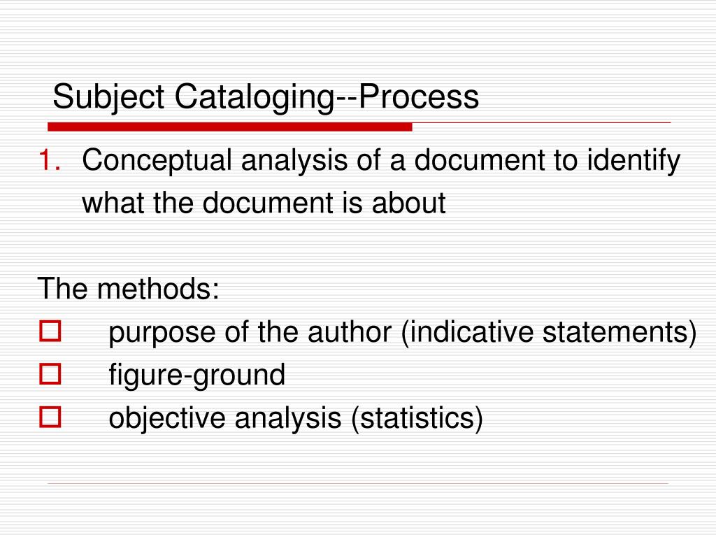 PPT - Subject Analysis and Vocabulary Control PowerPoint Presentation ...