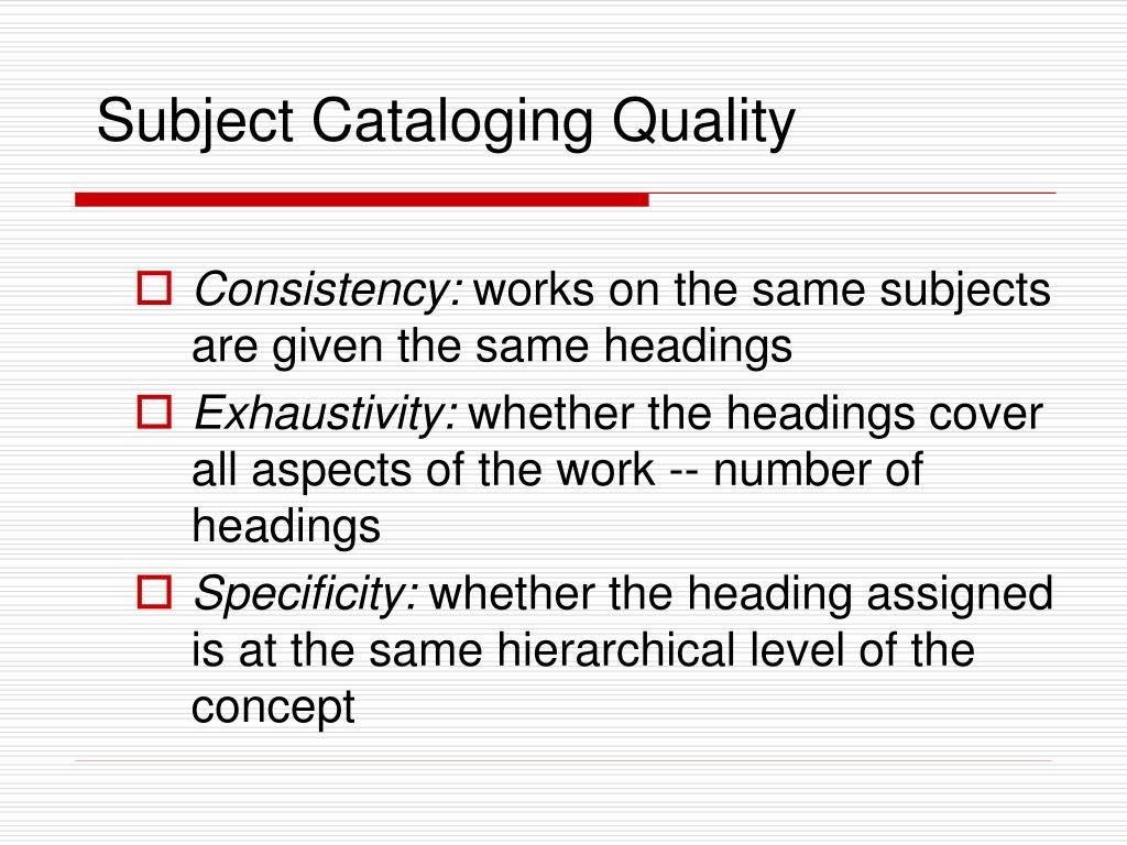 PPT - Effective Subject Analysis and Vocabulary Control in Information ...