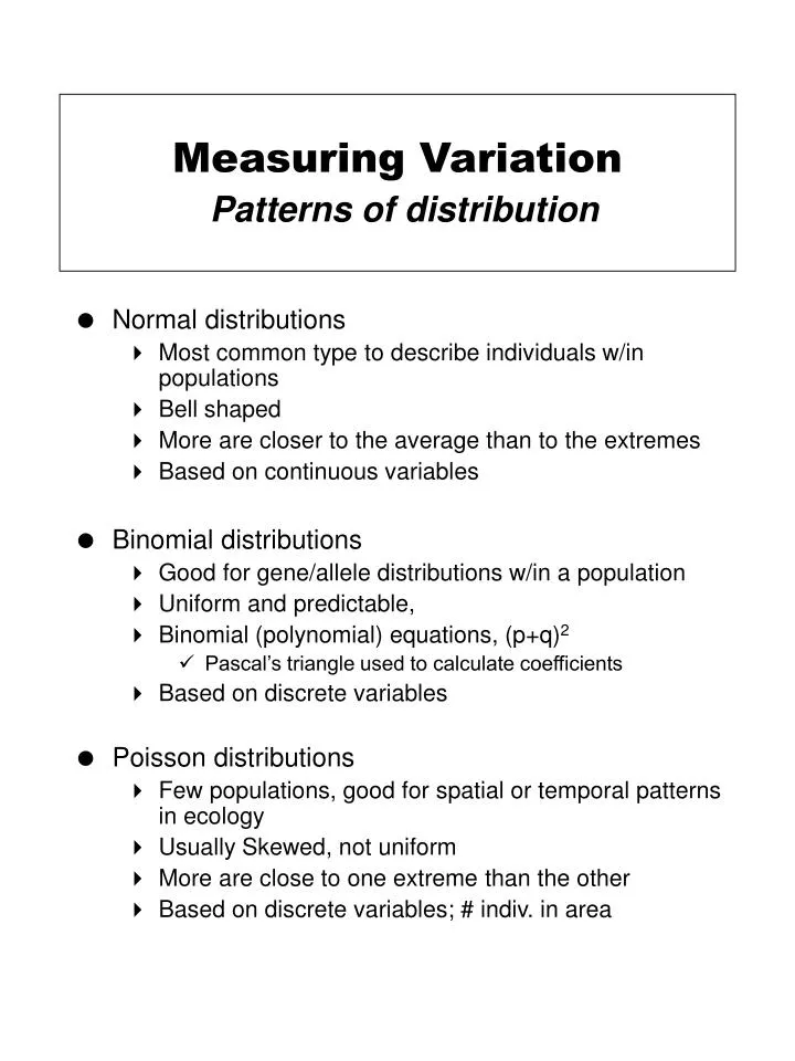 PPT - Measuring Variation Patterns of distribution PowerPoint ...