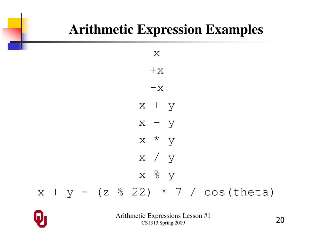 PPT Arithmetic Expressions Lesson 1 Outline PowerPoint Presentation