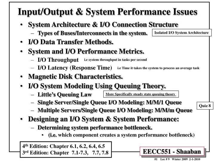 PPT - Input/Output & System Performance Issues PowerPoint Presentation ...