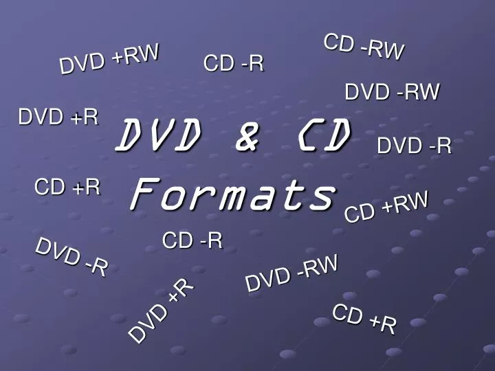 PPT - DVD & CD Formats PowerPoint Presentation, free download - ID:6555296