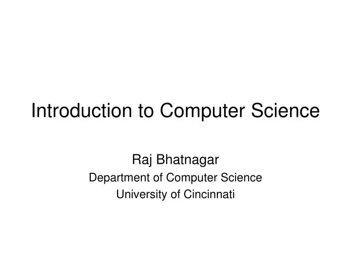PPT - Introduction to Computer Science PowerPoint Presentation, free ...