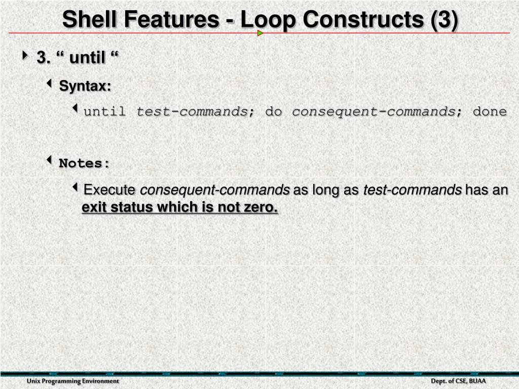 Ppt Unix Programming Environment Part 4 Shell Programming Prepared By Xu Zhenya Xzybuaa