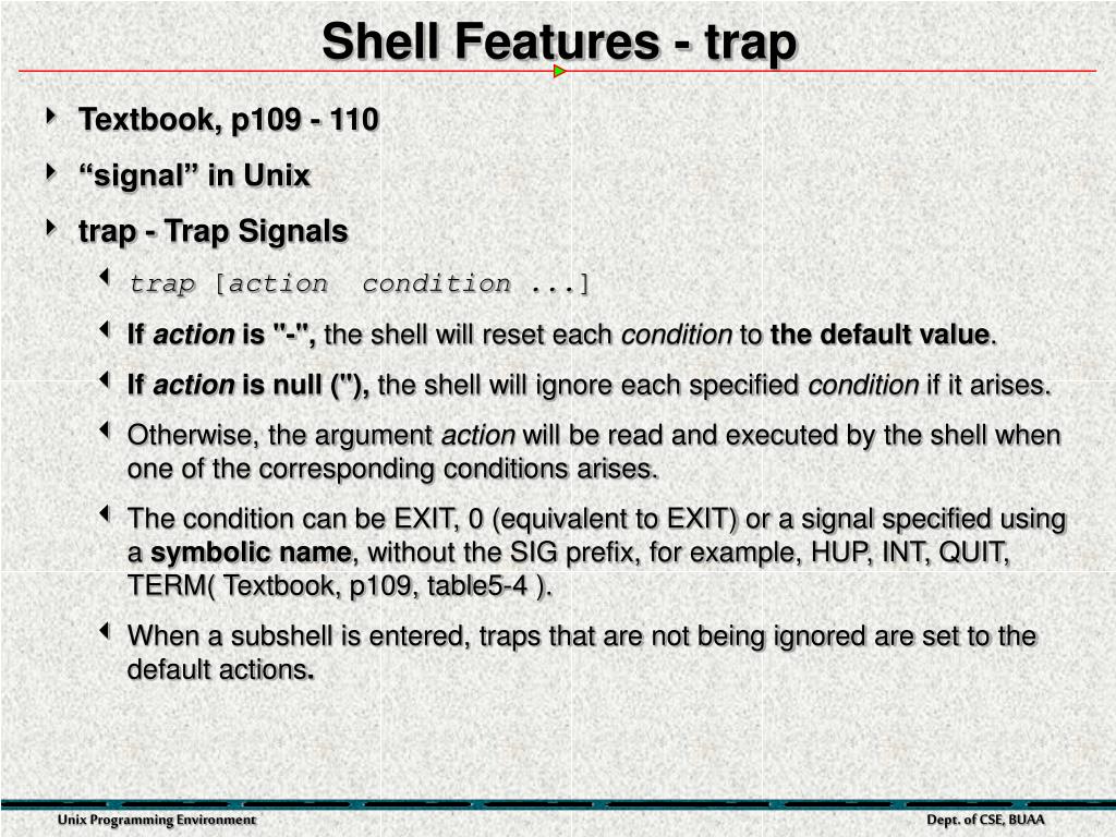 Ppt Unix Programming Environment Part 4 Shell Programming Prepared By Xu Zhenya Xzybuaa