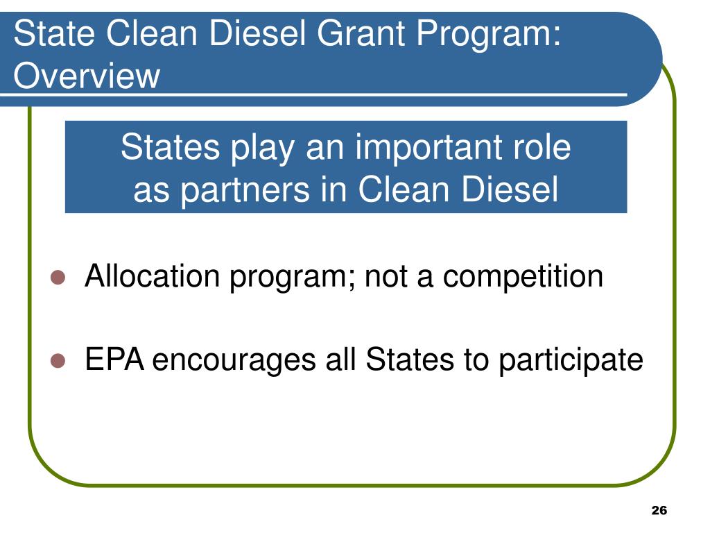 PPT - National Clean Diesel Campaign Clean Diesel Programs PowerPoint ...