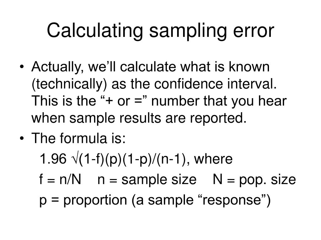 Sampling Error