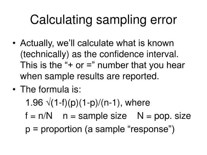 PPT Calculating Sampling Error PowerPoint Presentation Free Download ID 6560405