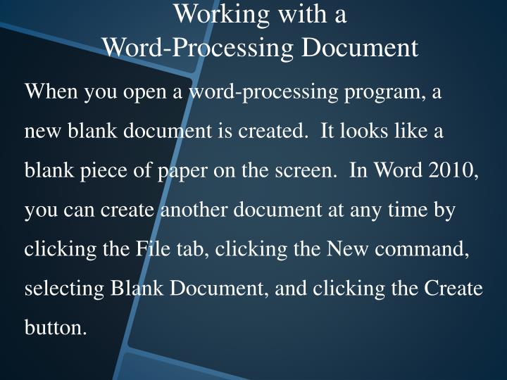 PPT - Word-Processing Basics PowerPoint Presentation - ID:6560426 PPT - Word-Processing Basics PowerPoint Presentation - ID:6560426