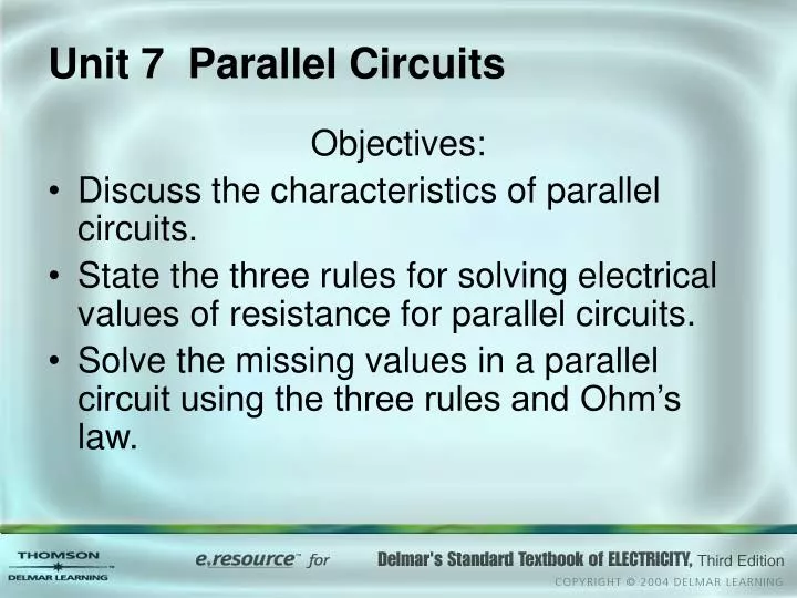 PPT - Unit 7 Parallel Circuits PowerPoint Presentation, free download ...