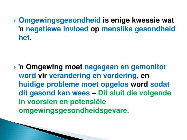 PPT - Omgewingsgesondheidskwessies PowerPoint Presentation - ID:6561801
