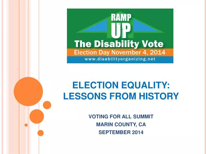 PPT - ELECTION EQUALITY: LESSONS FROM HISTORY PowerPoint Presentation ...