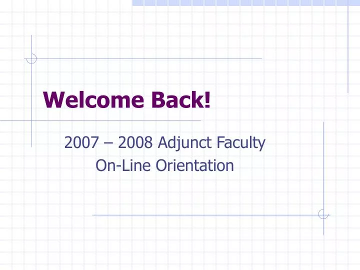 PPT - Welcome Back! PowerPoint Presentation, free download - ID:6562057