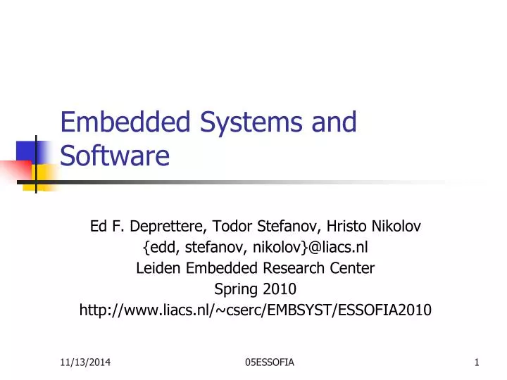 PPT - Embedded Systems and Software PowerPoint Presentation, free ...