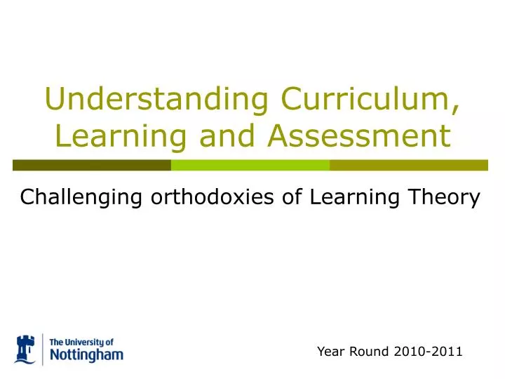 PPT - Understanding Curriculum, Learning and Assessment PowerPoint ...