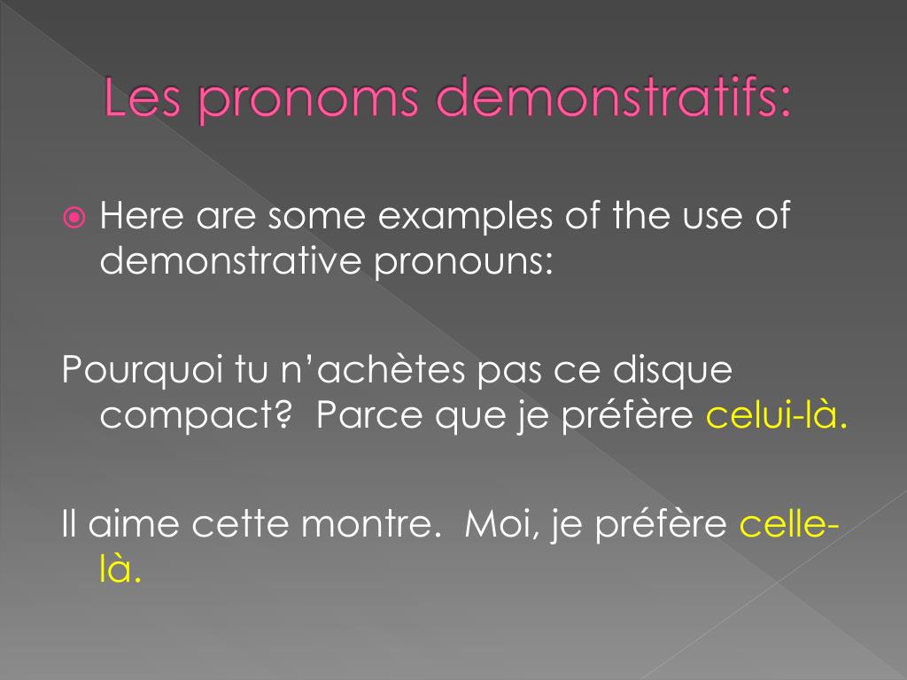 PPT - Les pronoms interrogatifs et demonstratifs PowerPoint ...