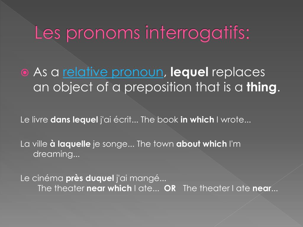 PPT - Les pronoms interrogatifs et demonstratifs PowerPoint ...
