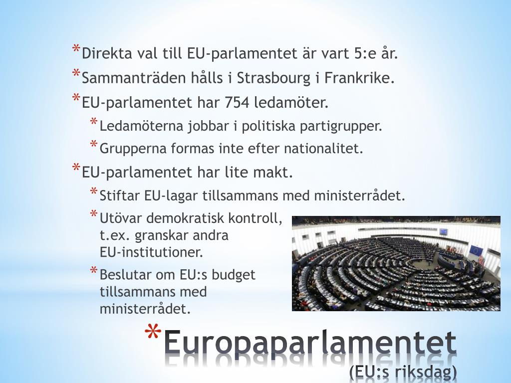 PPT - EU (Europeiska Unionen) PowerPoint Presentation, free download ...