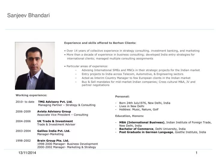 PPT - Sanjeev Bhandari PowerPoint Presentation, free download - ID:6566840