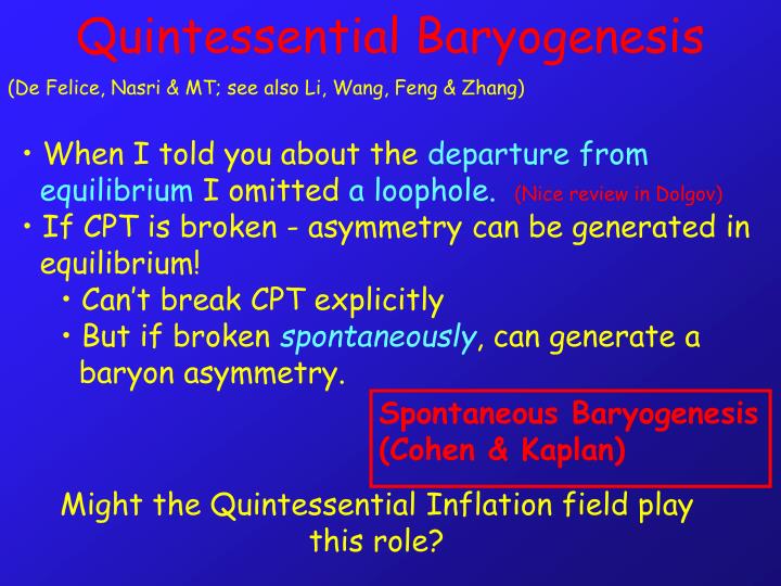 PPT - Baryogenesis and the New Cosmology PowerPoint Presentation - ID ...