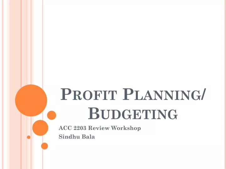 PPT - Profit Planning/ Budgeting PowerPoint Presentation, free download ...