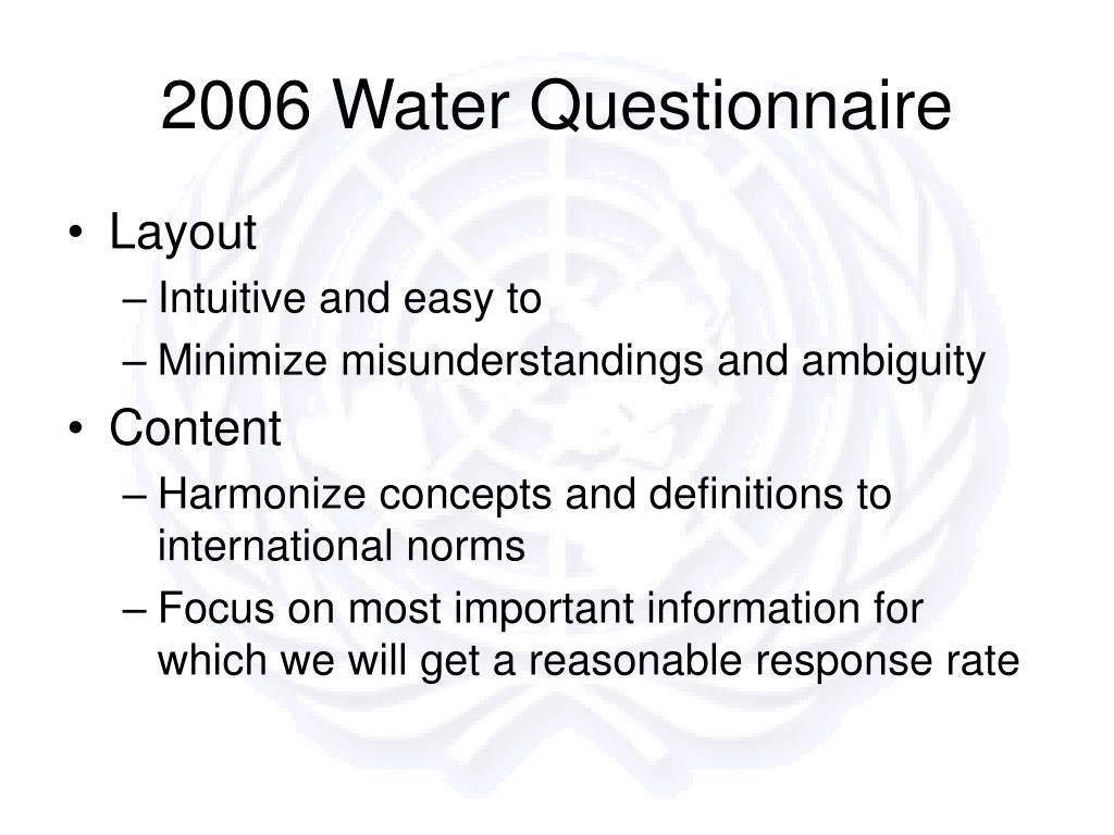 PPT - UNSD Water Questionnaire PowerPoint Presentation, free download ...