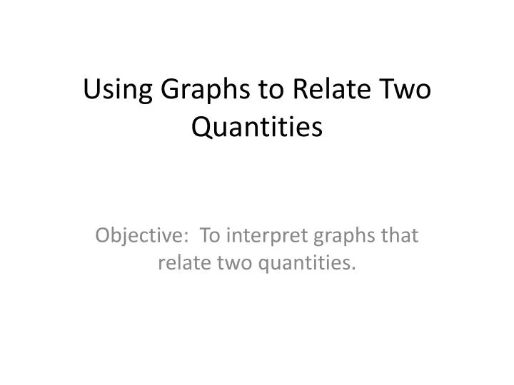 PPT - Using Graphs to Relate Two Quantities PowerPoint Presentation ...